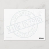 Made in 1985 Birth Year Round Rubber Stamp Logo Postcard | Zazzle