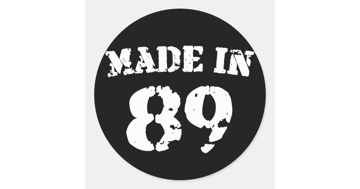 Made In 1989 Classic Round Sticker | Zazzle