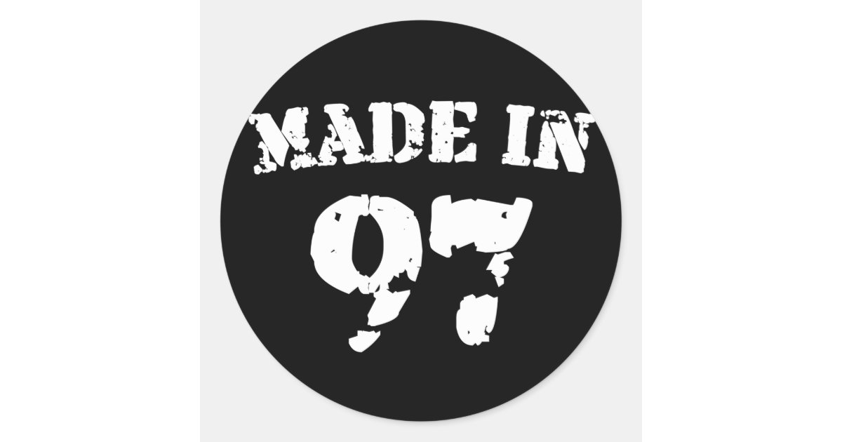 Made In 1997 Classic Round Sticker | Zazzle