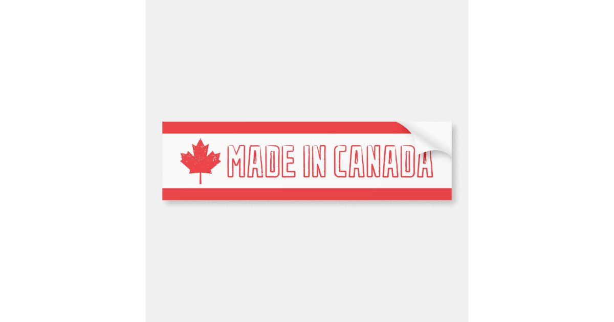Made In Canada Bumper Sticker | Zazzle