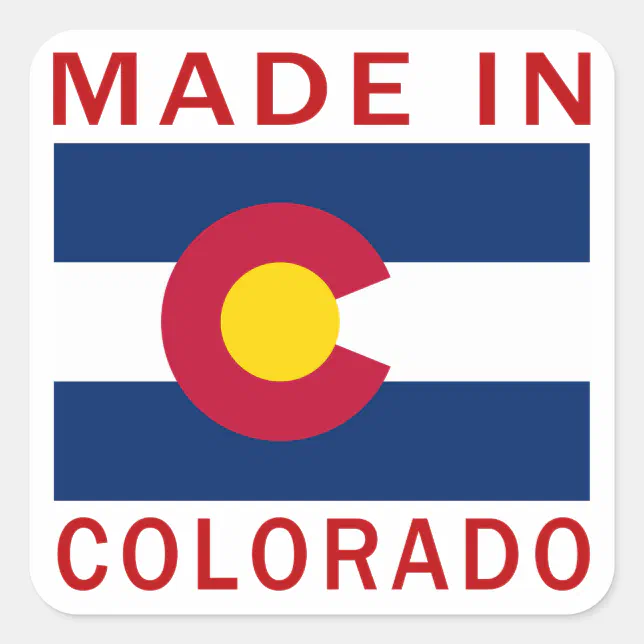 Made In Colorado Square Sticker | Zazzle