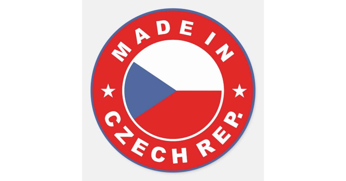 made in czech republic country flag product label | Zazzle
