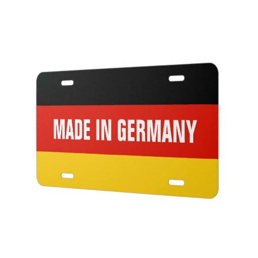 Made in Germany German flag license plate | Zazzle