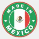 made in mexico country flag product label round | Zazzle