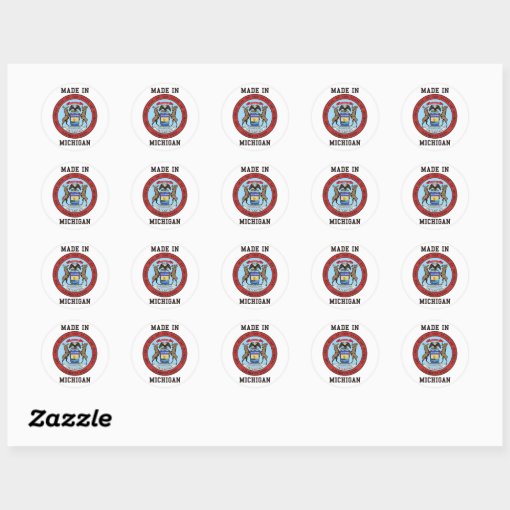 Made In Michigan Classic Round Sticker | Zazzle