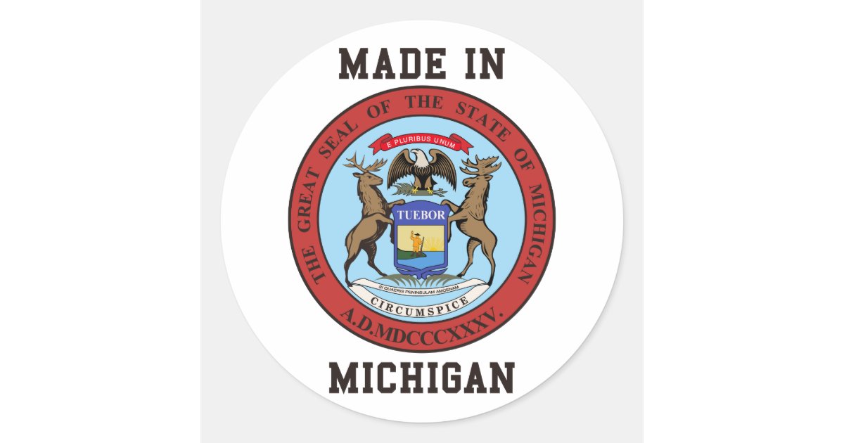 Made In Michigan Classic Round Sticker | Zazzle