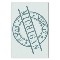 Made In Michigan Stamp Style Logo Symbol Green Tissue Paper | Zazzle