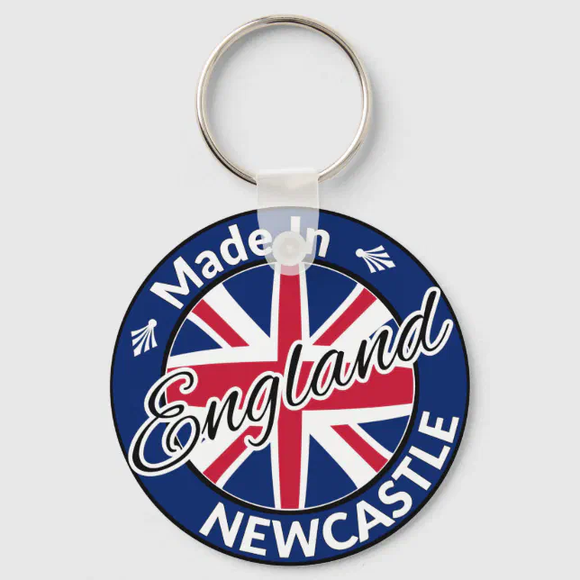Made in Newcastle England Union Jack Flag Keychain | Zazzle