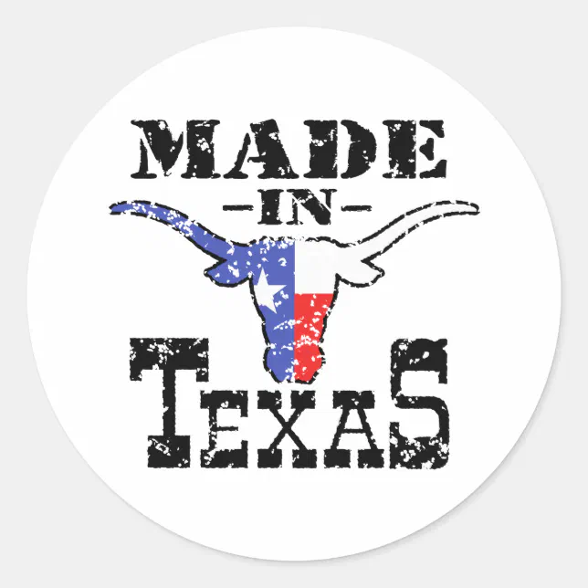 Made in Texas Classic Round Sticker | Zazzle