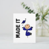 MADE IT Stick Figure Graduation Announcement Postcard | Zazzle