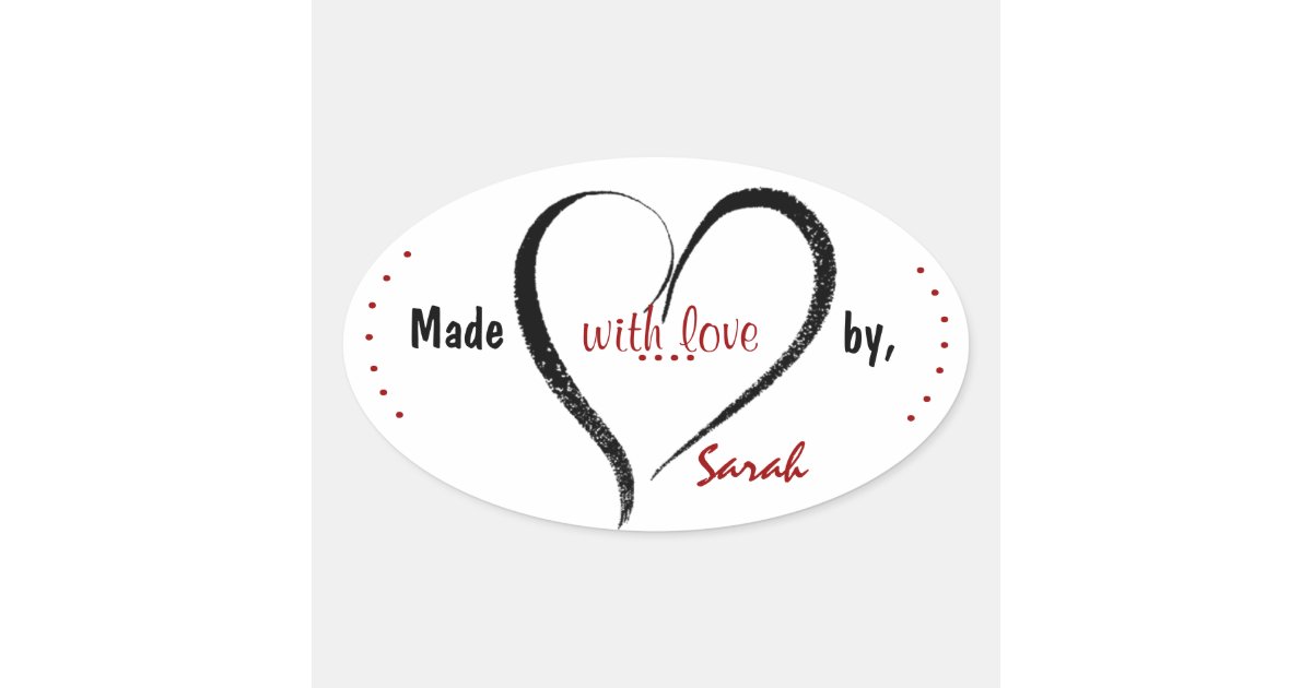 Made With Love Custom Stickers | Zazzle