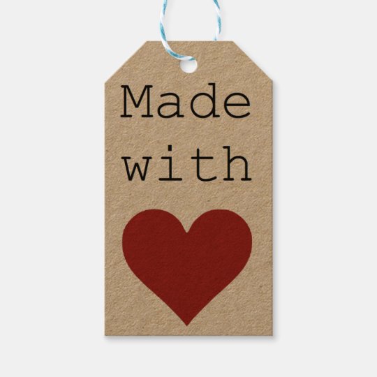 Made with Love Gift Tags | Zazzle.com