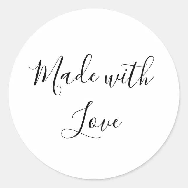 Made with Love Handmade Classic Round Sticker | Zazzle