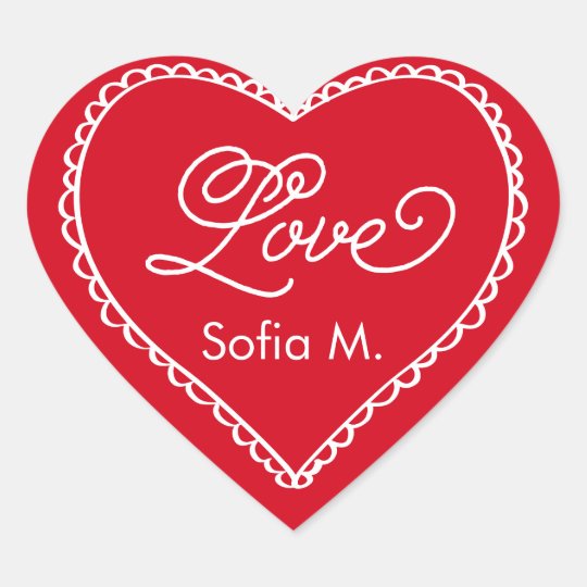 Made with Love Heart Sticker | Zazzle.com