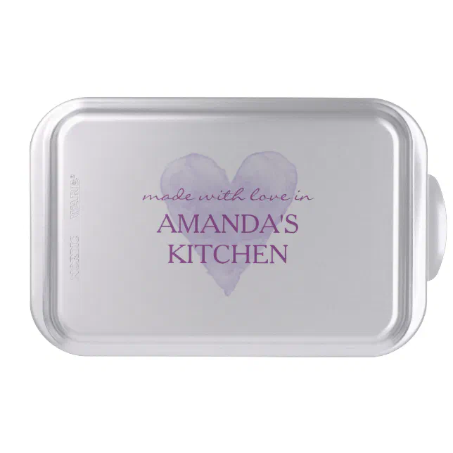 Made with love in your kitchen baking cake pan | Zazzle