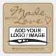 Made with Love Logo Template Kraft Paper Brown Square Sticker | Zazzle