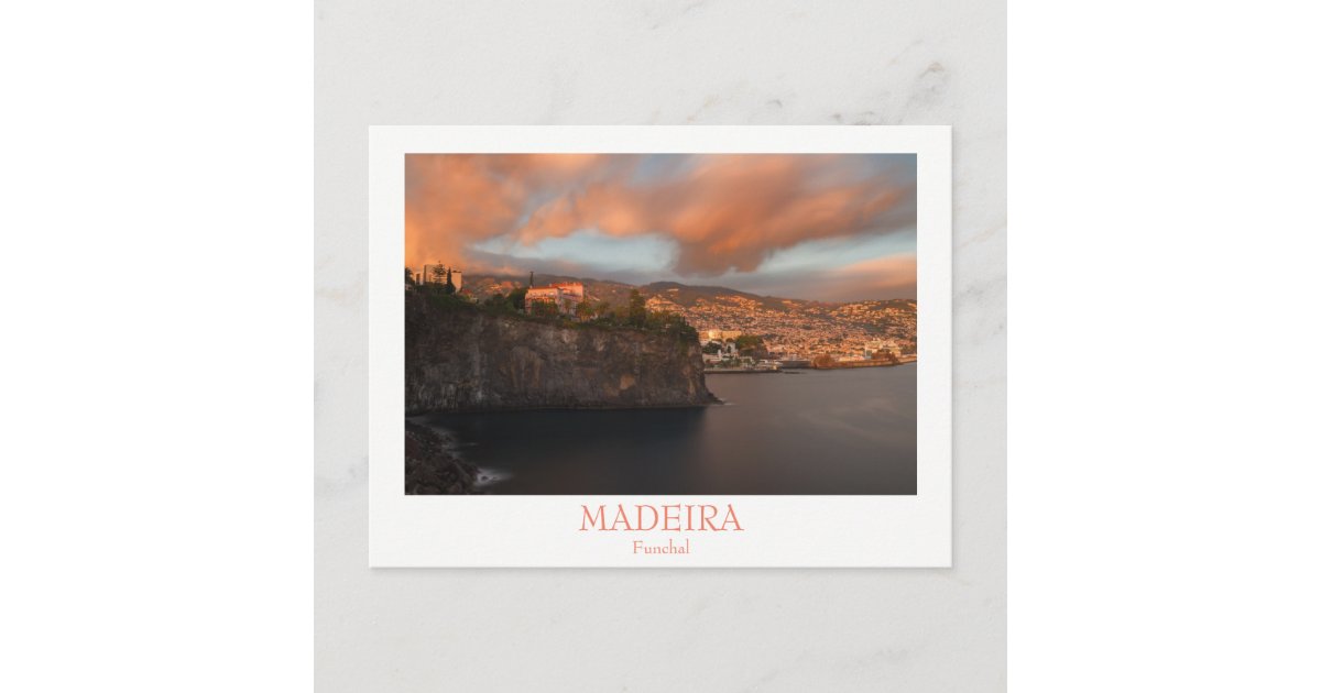Madeira - City of Funchal postcard with text | Zazzle