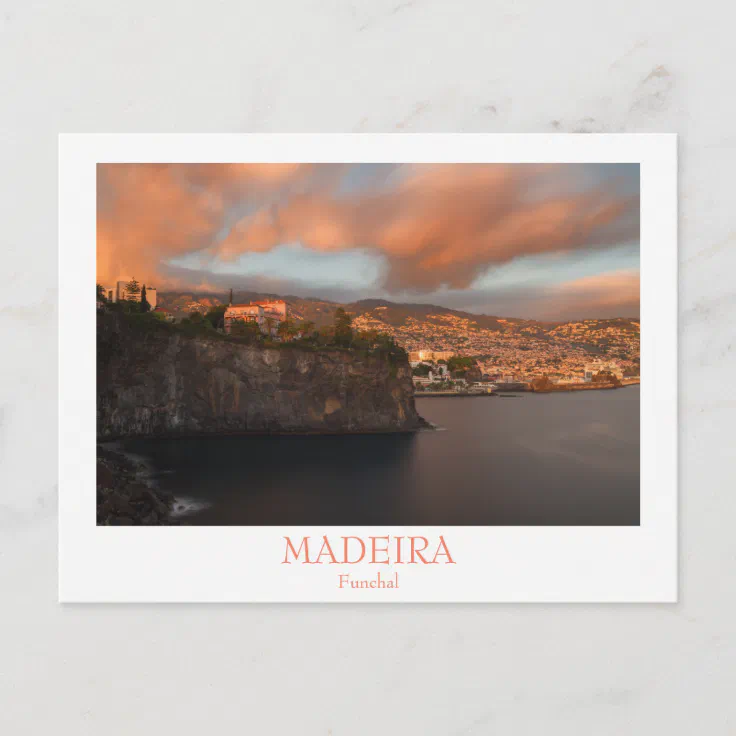Madeira - City of Funchal postcard with text | Zazzle
