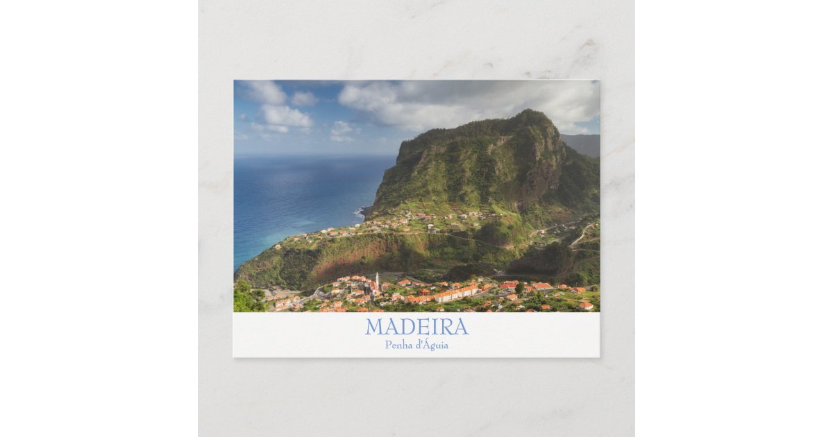 Madeira - Penha d'Aguia postcard with text | Zazzle
