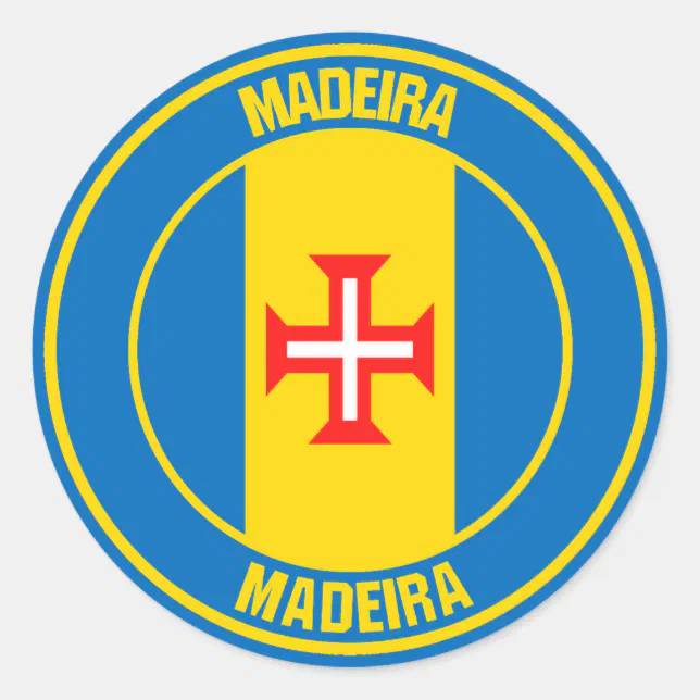 Madeira Round Emblem Classic Round Sticker | Zazzle