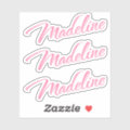 Madeline Decorative Name in Pink x3 Sticker | Zazzle