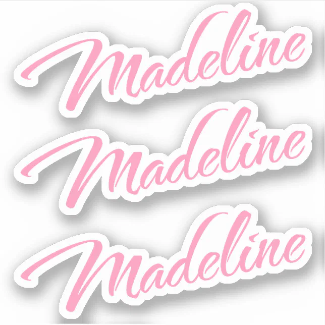Madeline Decorative Name in Pink x3 Sticker | Zazzle
