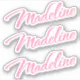 Madeline Decorative Name in Pink x3 Sticker | Zazzle