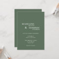 Madeline Forest Green Simple Modern Wedding Invitation | Zazzle