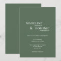 Madeline Forest Green Simple Modern Wedding Invitation | Zazzle