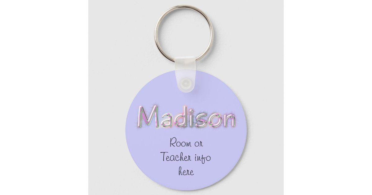 Madison Name Tag Key Chain | Zazzle
