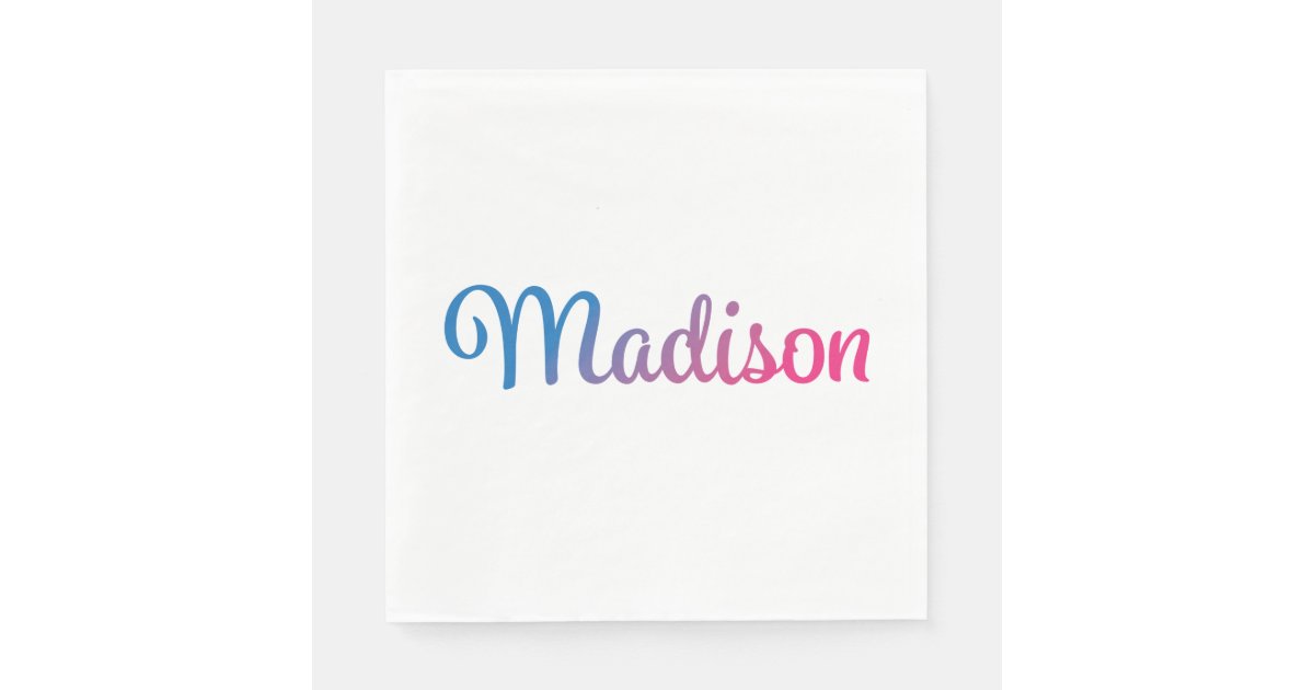 Madison Stylish Cursive Napkins | Zazzle