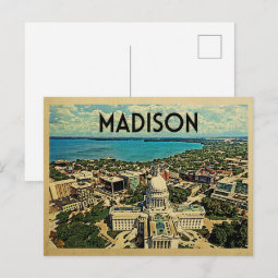 Madison Wisconsin Postcard Vintage Travel | Zazzle