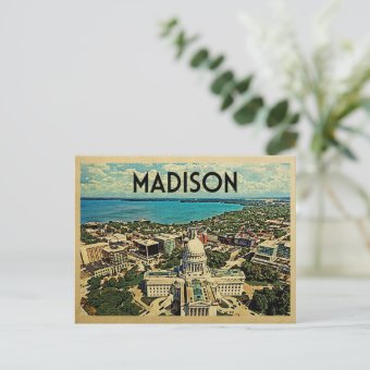 Madison Wisconsin Postcard Vintage Travel | Zazzle