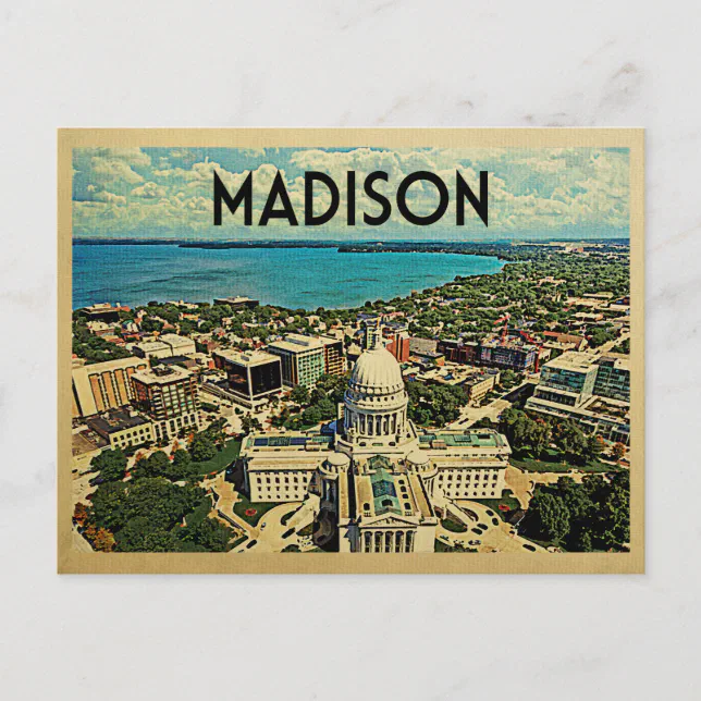 Madison Wisconsin Postcard Vintage Travel | Zazzle
