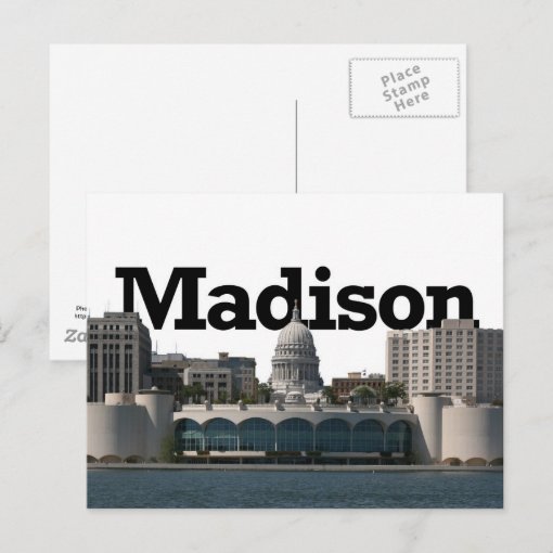 Madison Wisconsin Skyline with Madison in the Sky Postcard | Zazzle