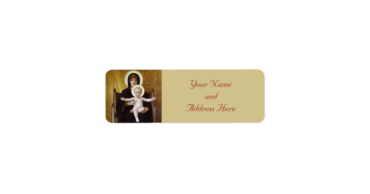 Madonna and Child Christmas Return Address Labels | Zazzle