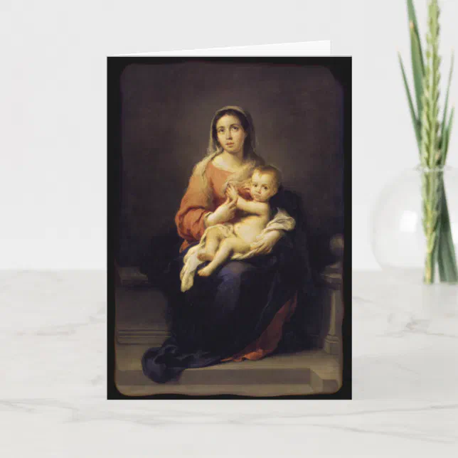 Madonna and Child - Virgin Mary - Murillo Holiday Card | Zazzle