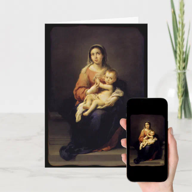 Madonna and Child - Virgin Mary - Murillo Holiday Card | Zazzle