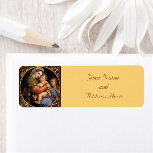 Madonna & Child Christmas Return Address Labels | Zazzle