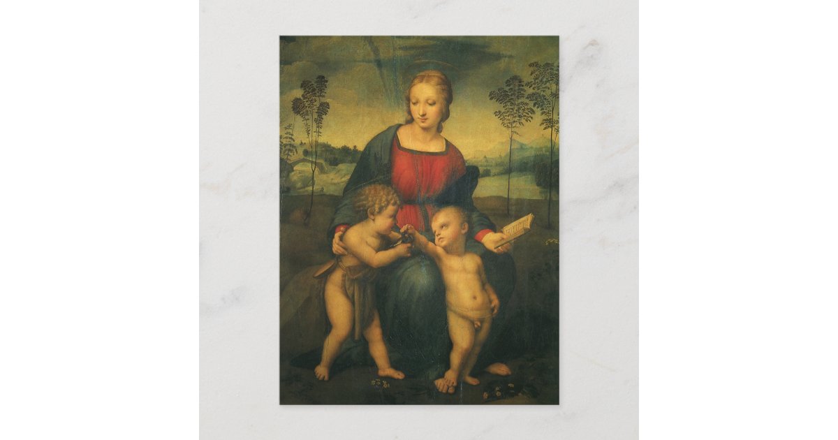 Madonna of the Goldfinch by Raphael Sanzio Postcard | Zazzle