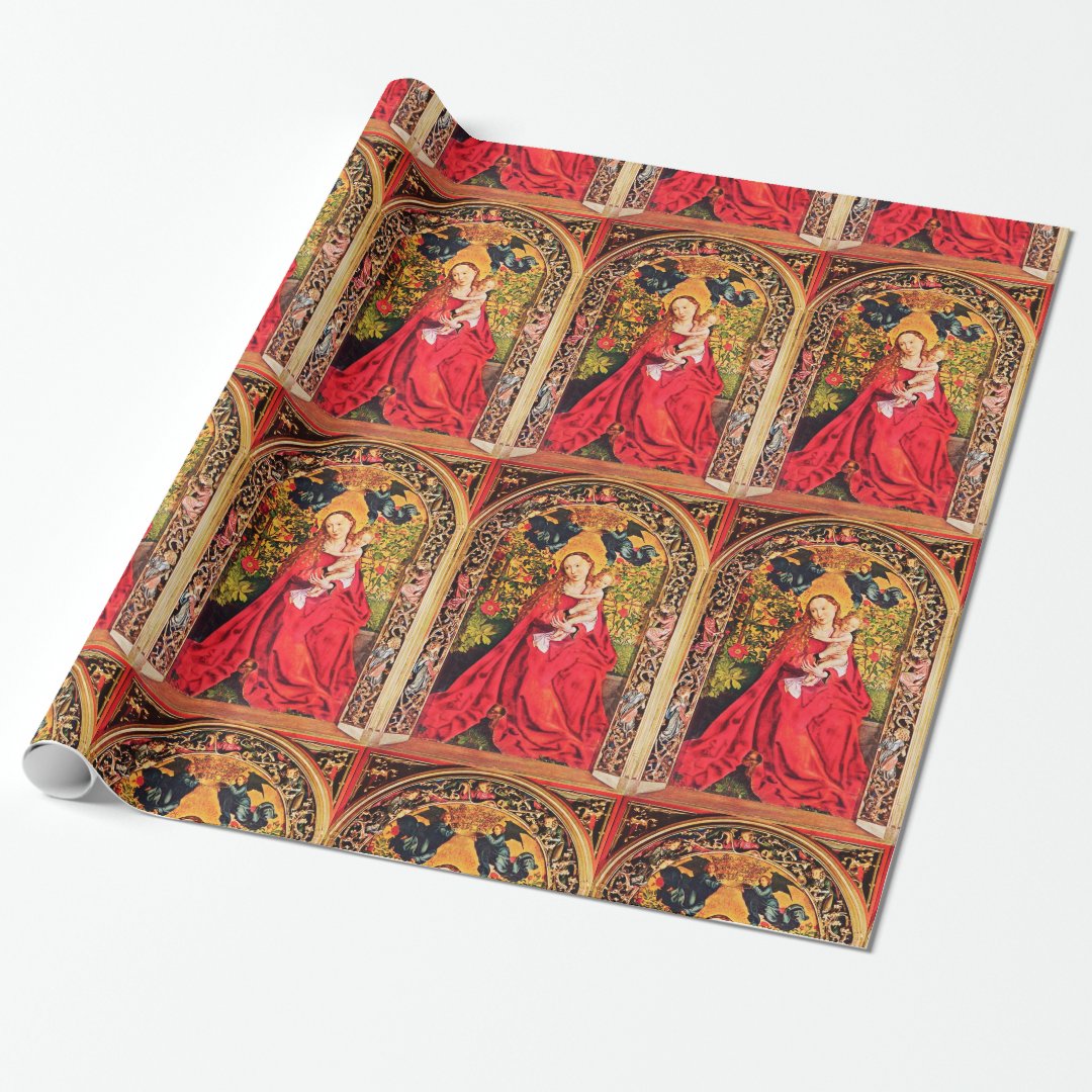 MADONNA OF THE ROSE BOWER WRAPPING PAPER | Zazzle