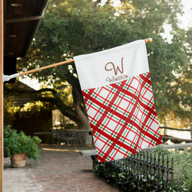 Madras Check Plaid House Flag | Zazzle