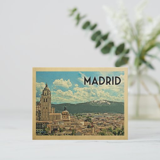 Madrid Postcard Spain Vintage Travel | Zazzle