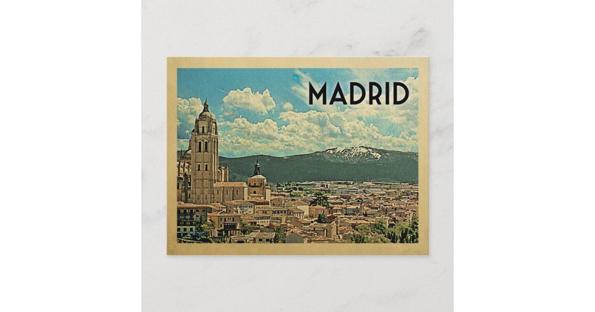 Madrid Postcard Spain Vintage Travel | Zazzle