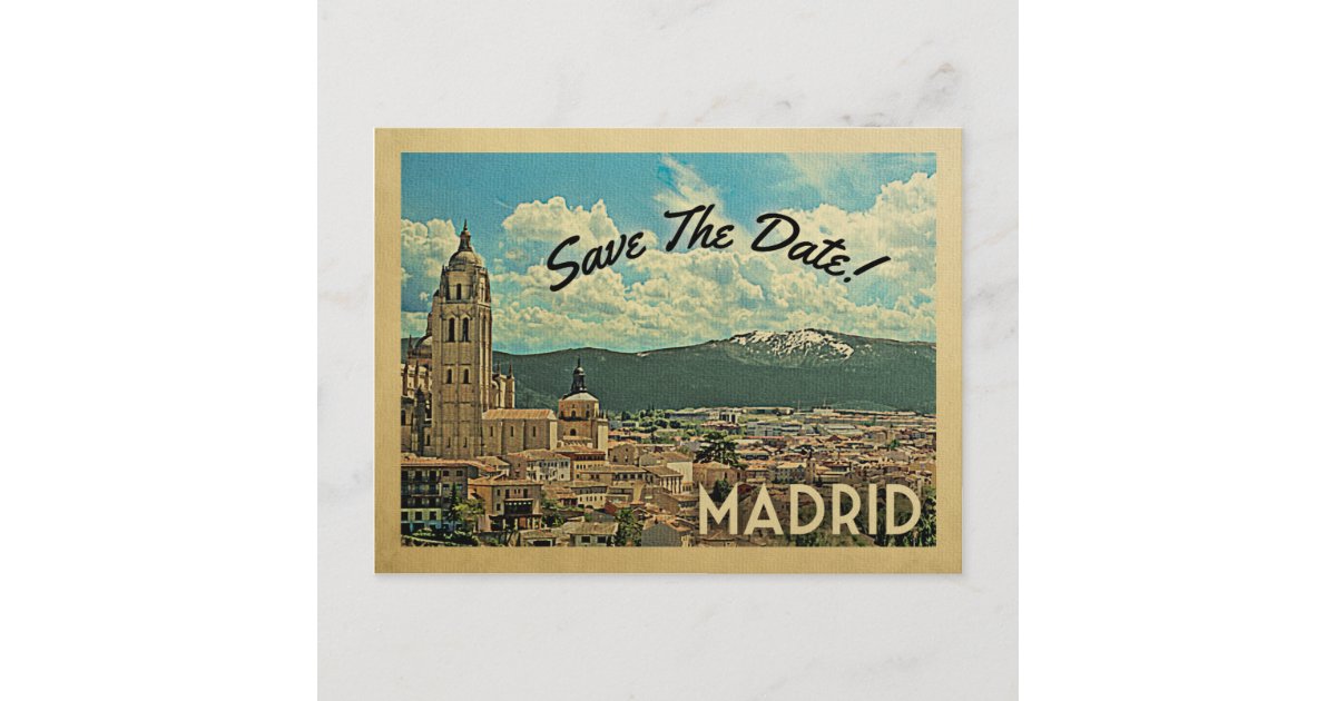 Madrid Save The Date Spain Announcement Postcard | Zazzle