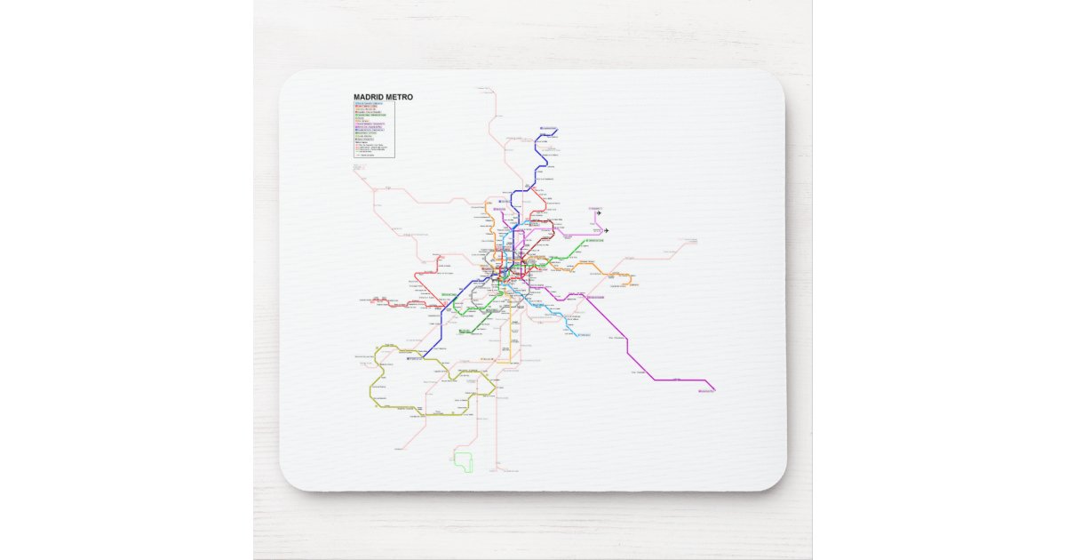 Madrid (Spain) Metro Map Mouse Pad | Zazzle