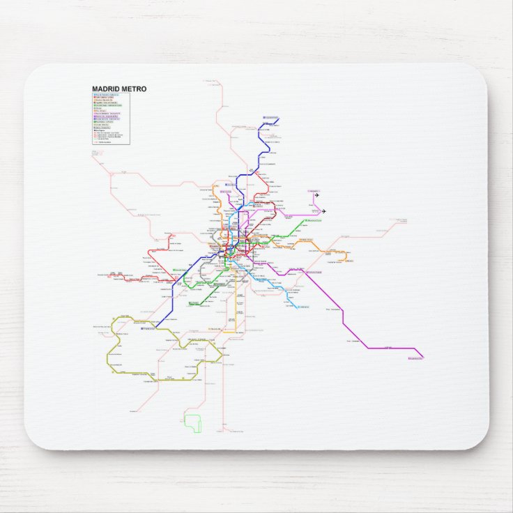 Madrid (Spain) Metro Map Mouse Pad | Zazzle