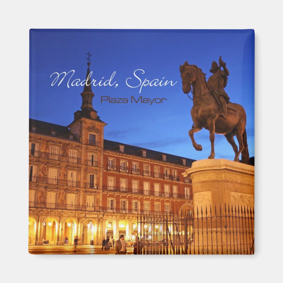 Madrid Spain Nighttime Scene Travel Magnets | Zazzle