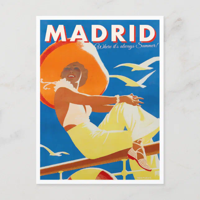 Madrid Spain vintage travel postcard | Zazzle