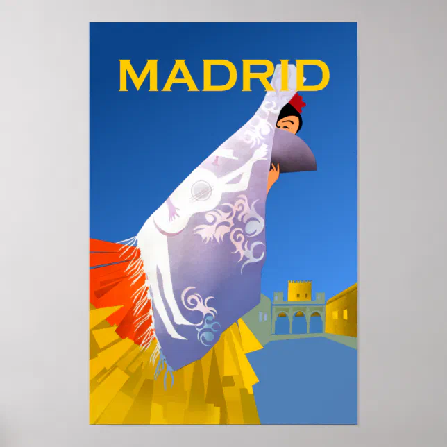 Madrid vintage travel poster. poster | Zazzle